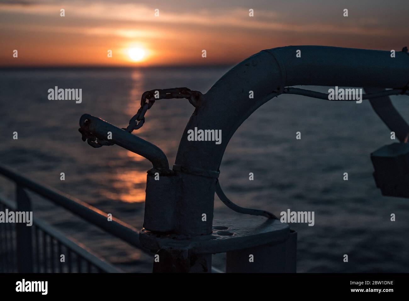 Amazing sunset on the sea horizon. Landscape, waves, top view Stock ...