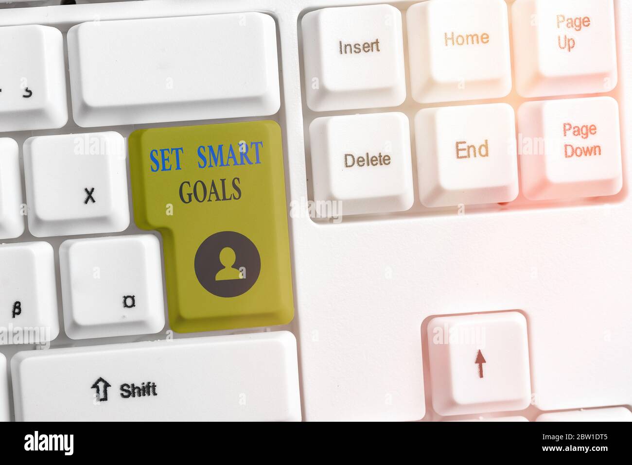 Writing note showing Set Smart Goals. Business concept for giving ...