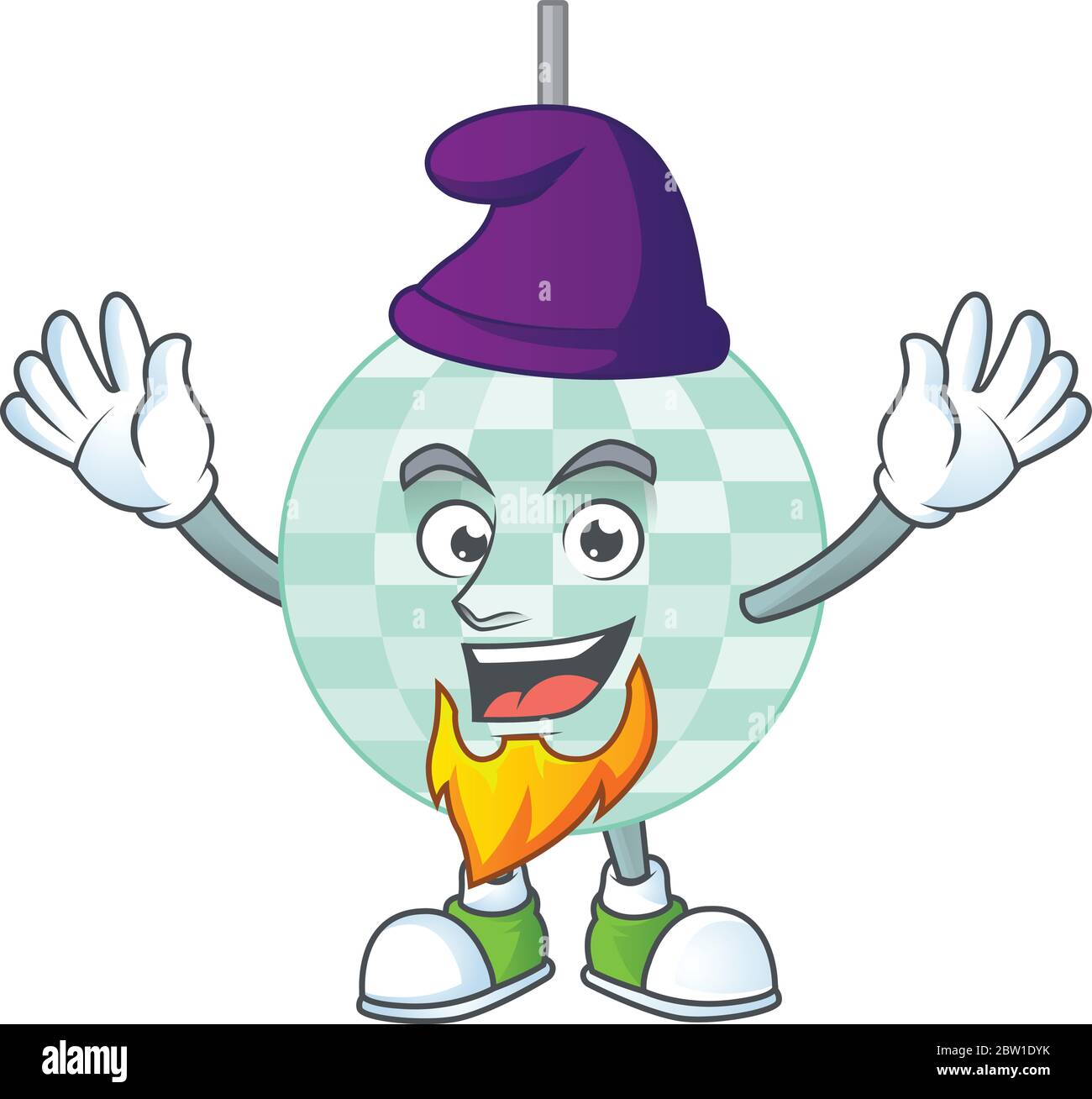 A charming fairytale of disco ball Elf cartoon drawing concept Stock ...