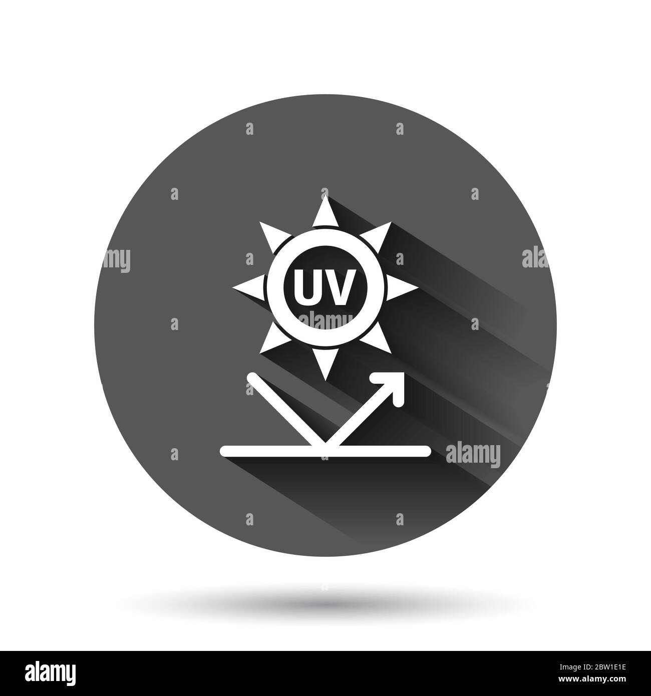 UV radiation icon in flat style. Ultraviolet vector illustration on ...