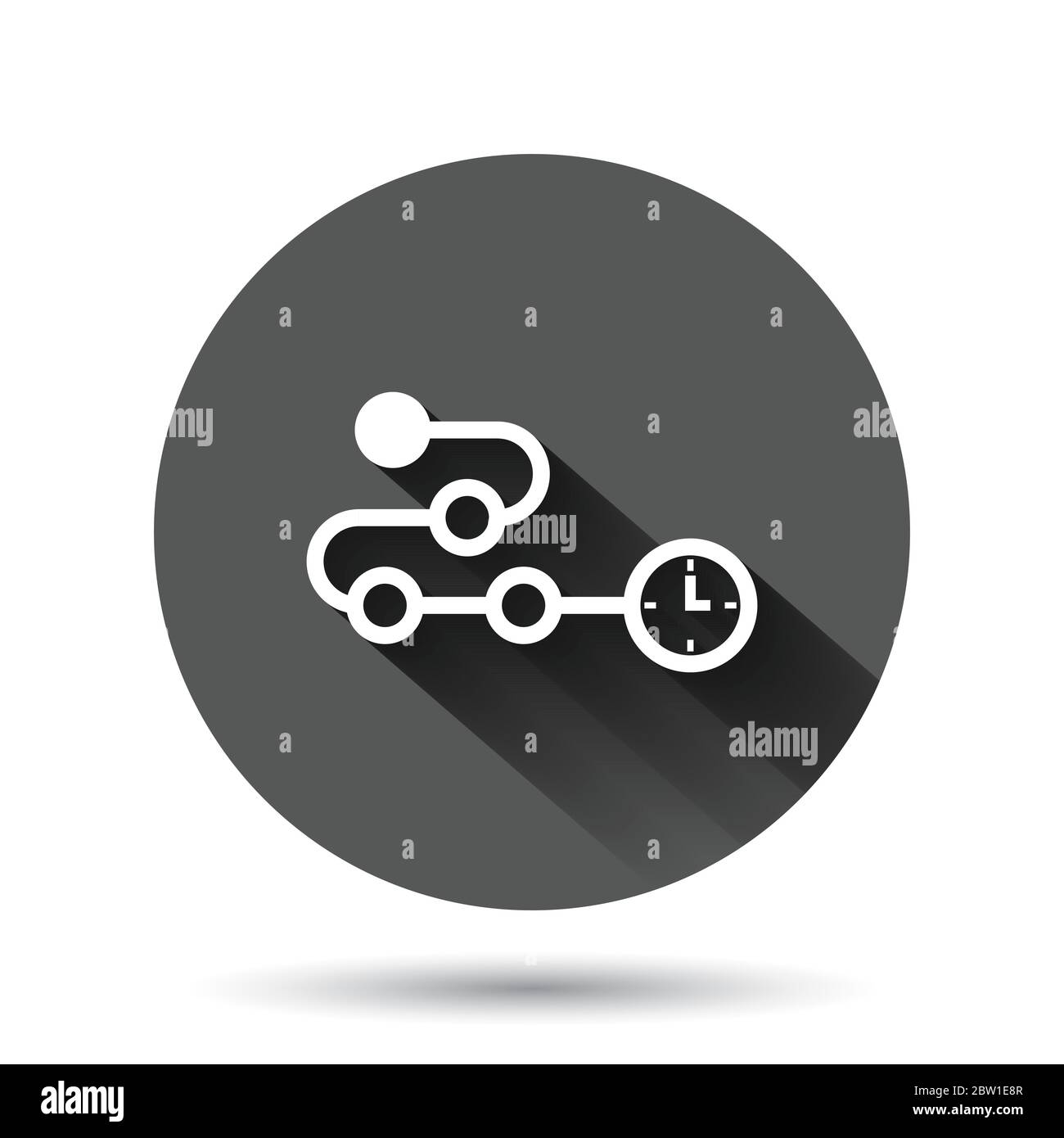 Timeline icon in flat style. Progress vector illustration on black ...