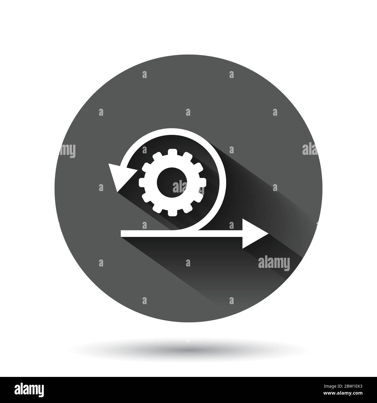Agile icon in flat style. Flexible vector illustration on black round ...
