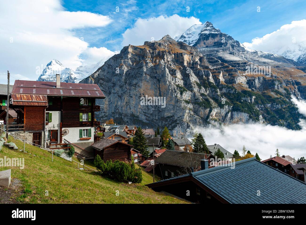 Murren, a mountain village in Switzerland providing scenic views of the ...