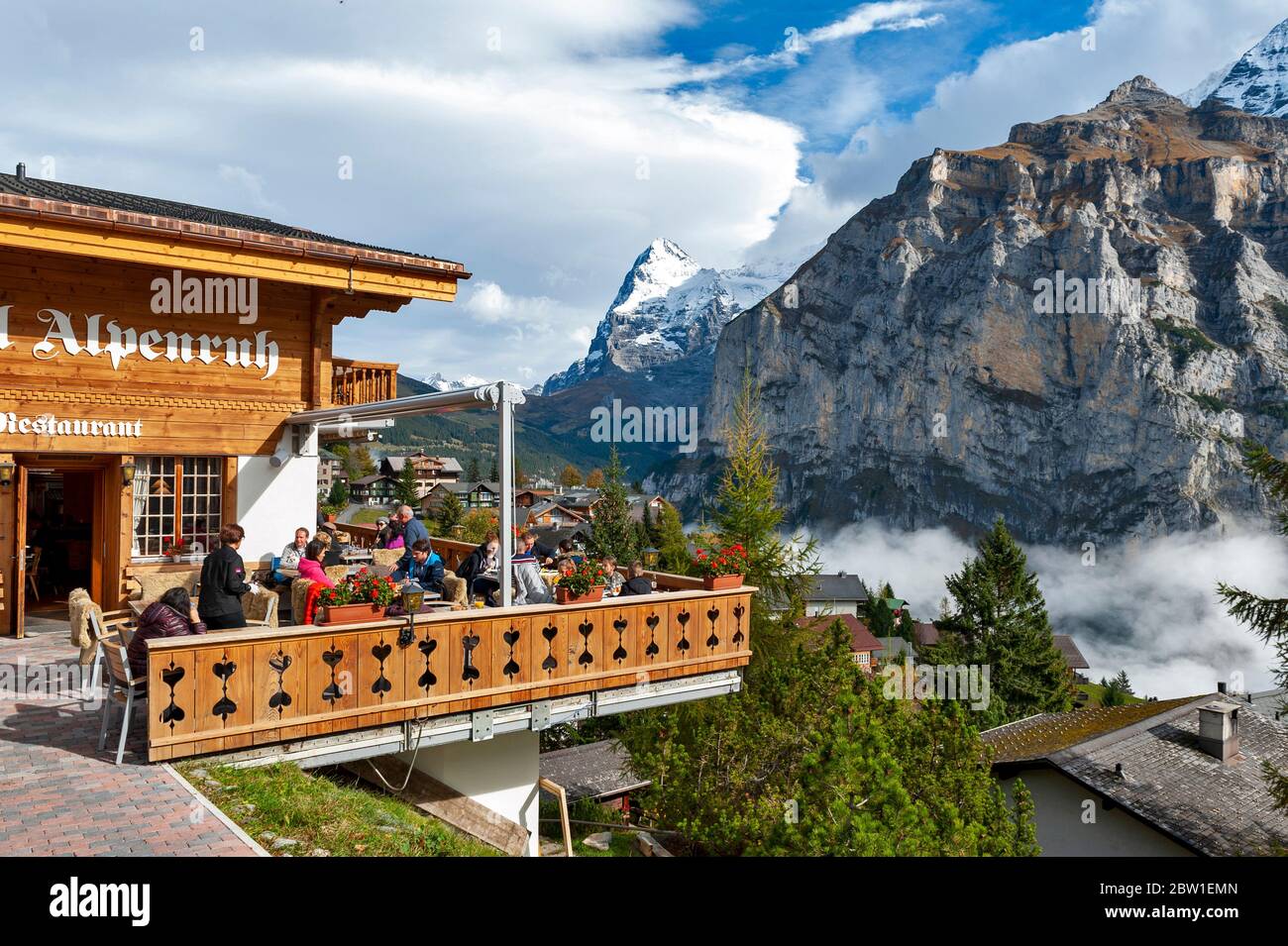 Murren, a mountain village in Switzerland providing scenic views of the ...