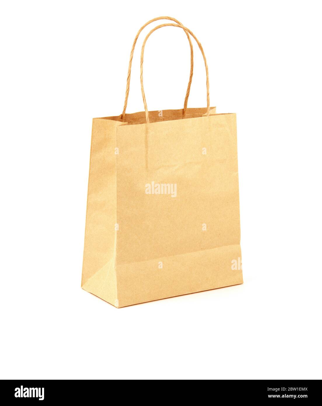 Paper bag isolated on white background Stock Photo - Alamy