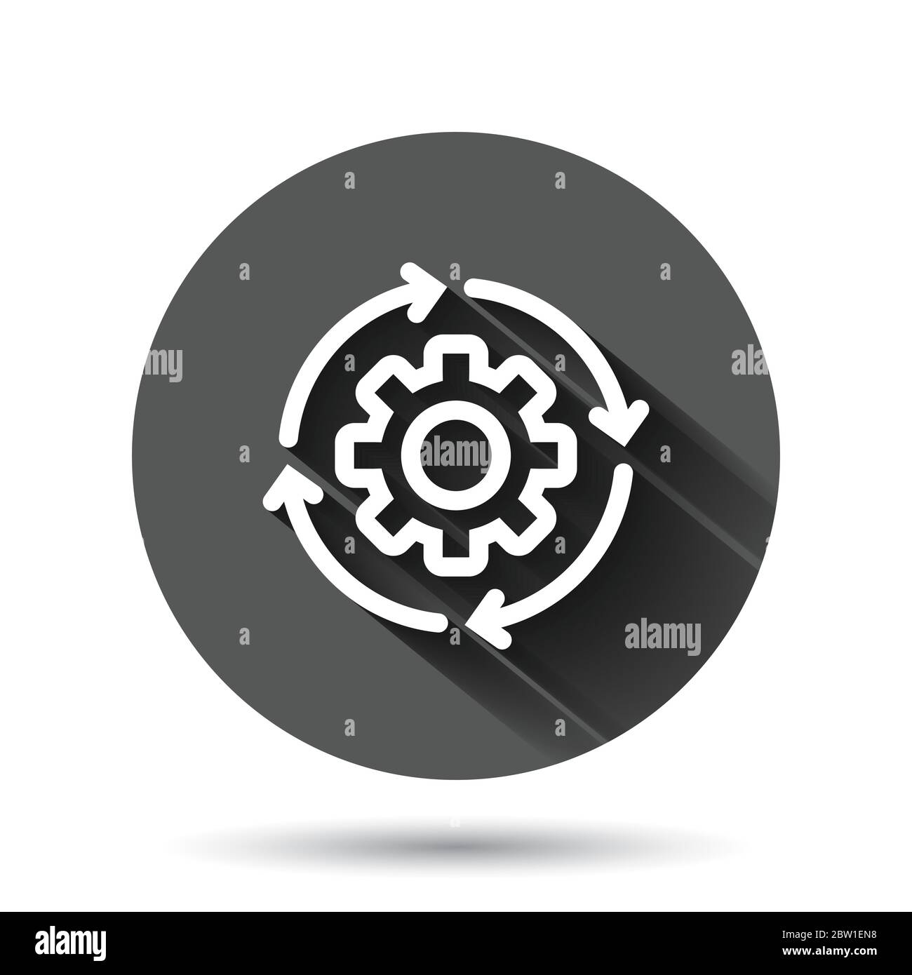 Workflow icon in flat style. Gear effective vector illustration on ...