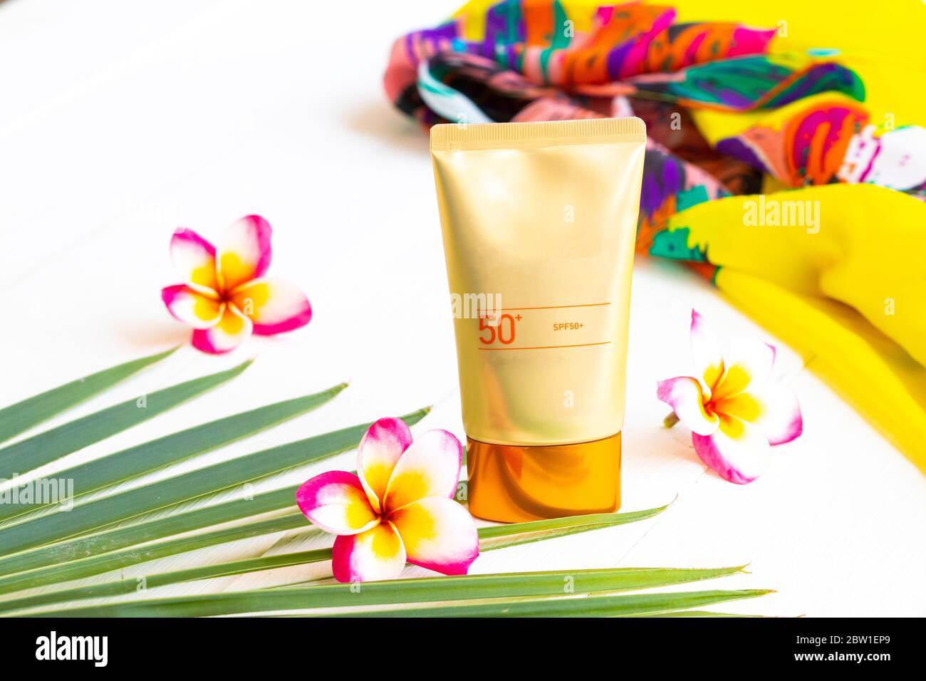 sunscreen spf50 cosmetics health care for skin face with flower ...