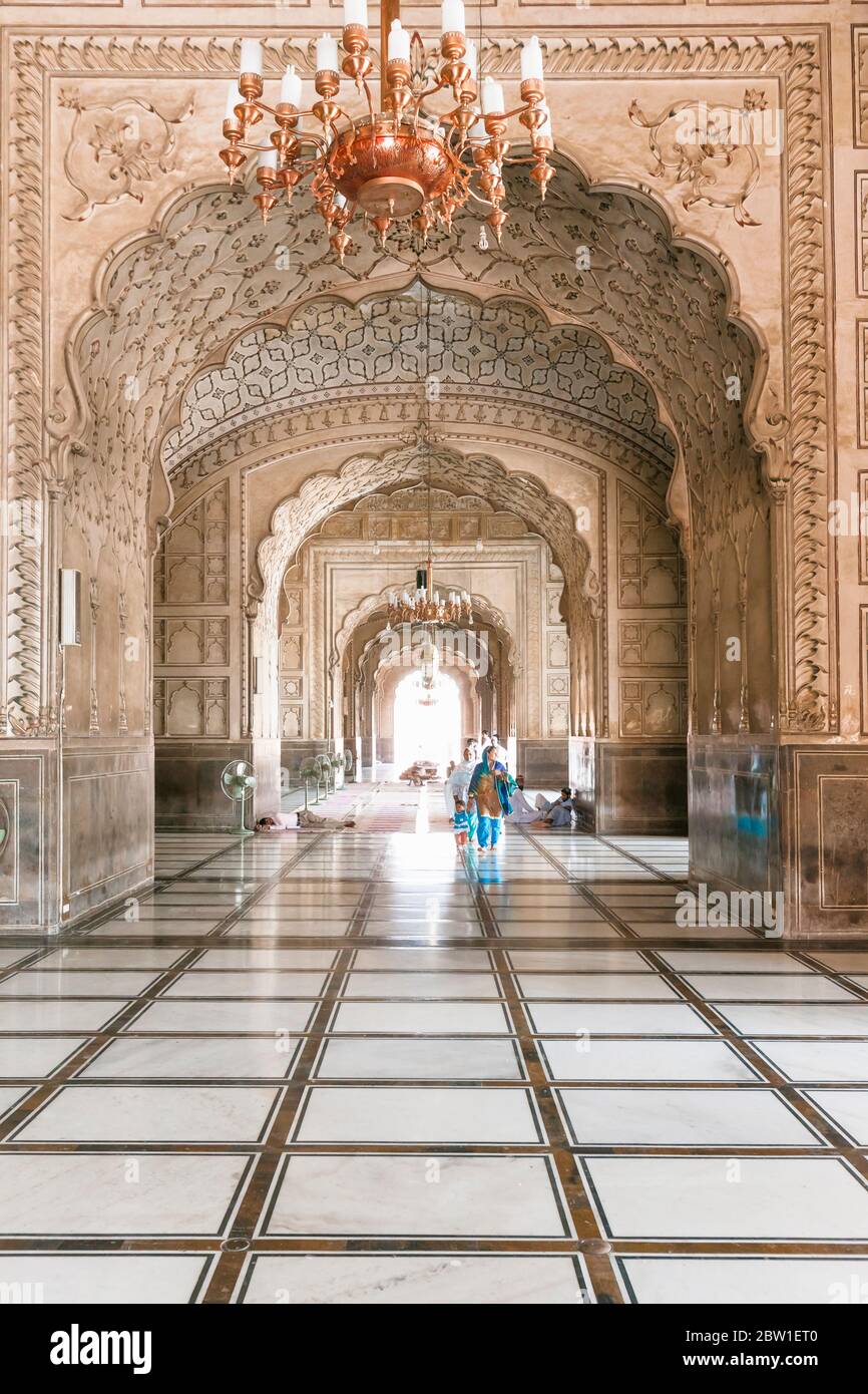 Interior of Badshahi Mosque, Lahore Fort, Lahore, Punjab Province ...