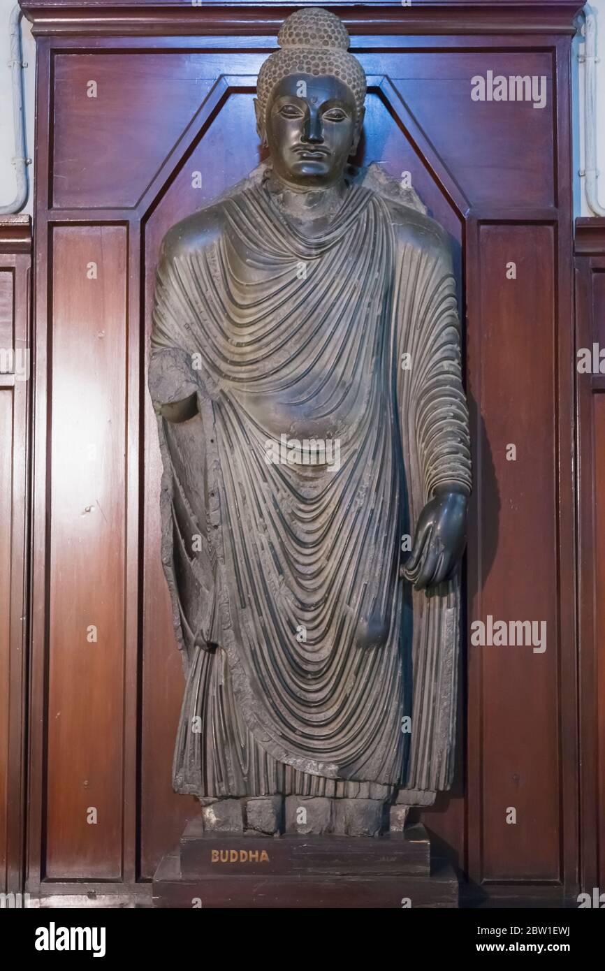 Gandhara Buddha statue, Stone Carving, Lahore Museum, Lahore, Punjab ...