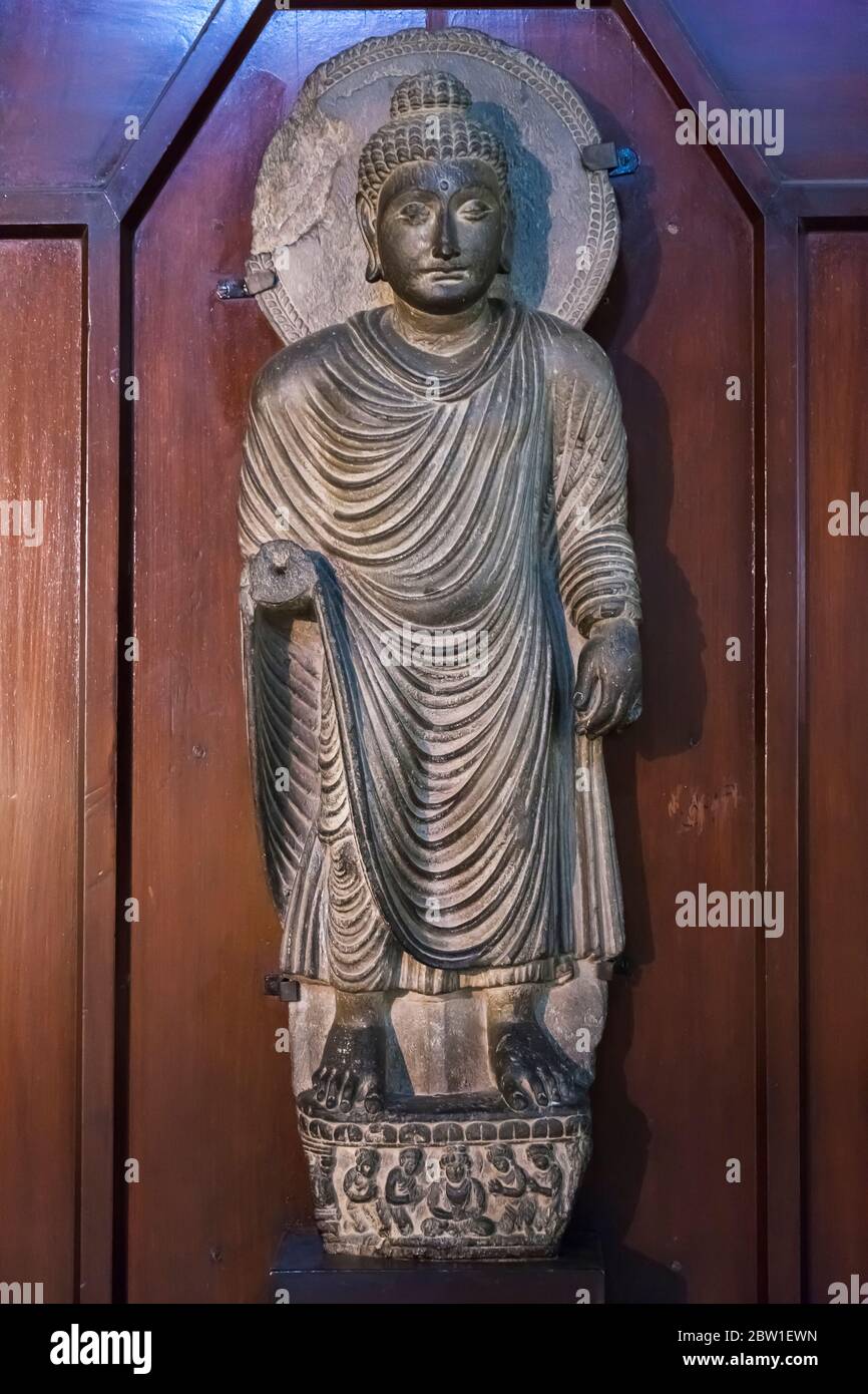 Gandhara Buddha statue, Stone Carving, Lahore Museum, Lahore, Punjab ...