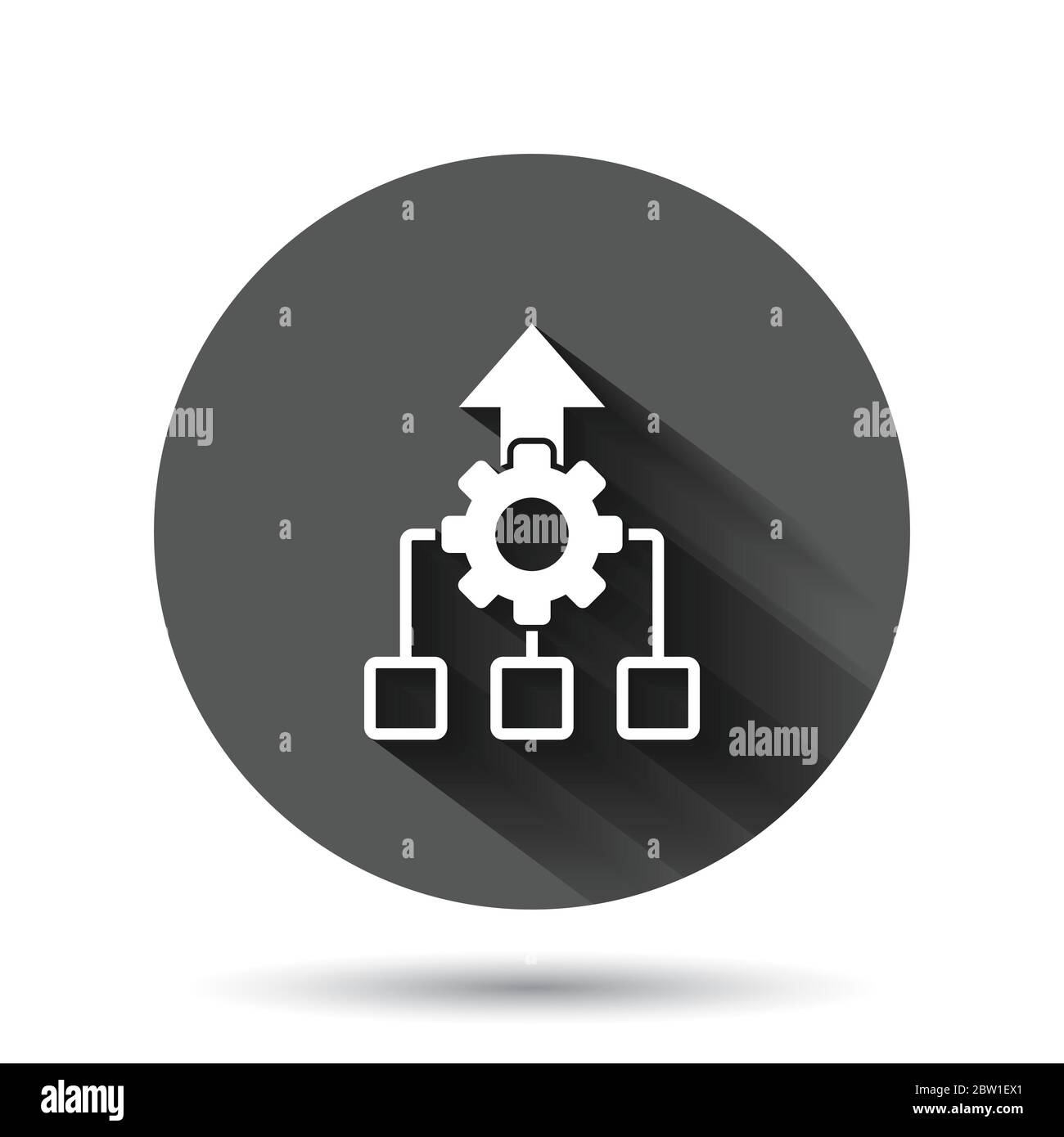 Improvement icon in flat style. Gear project vector illustration on ...