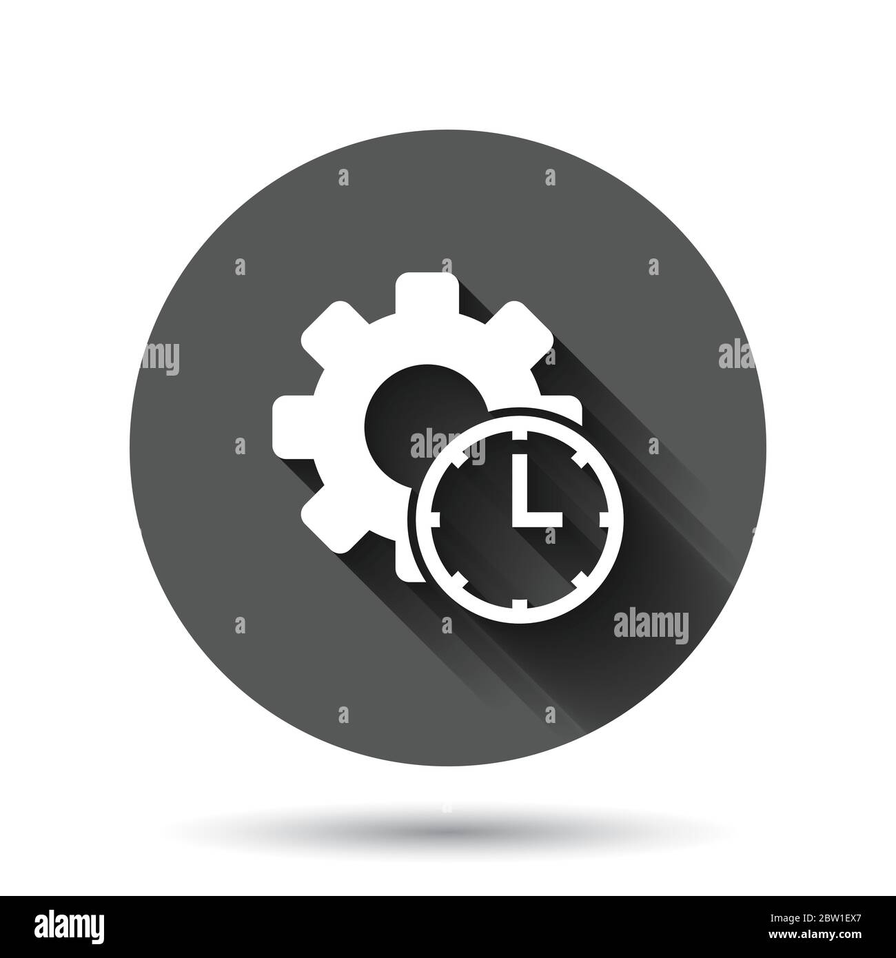 Improvement icon in flat style. Gear project vector illustration on ...