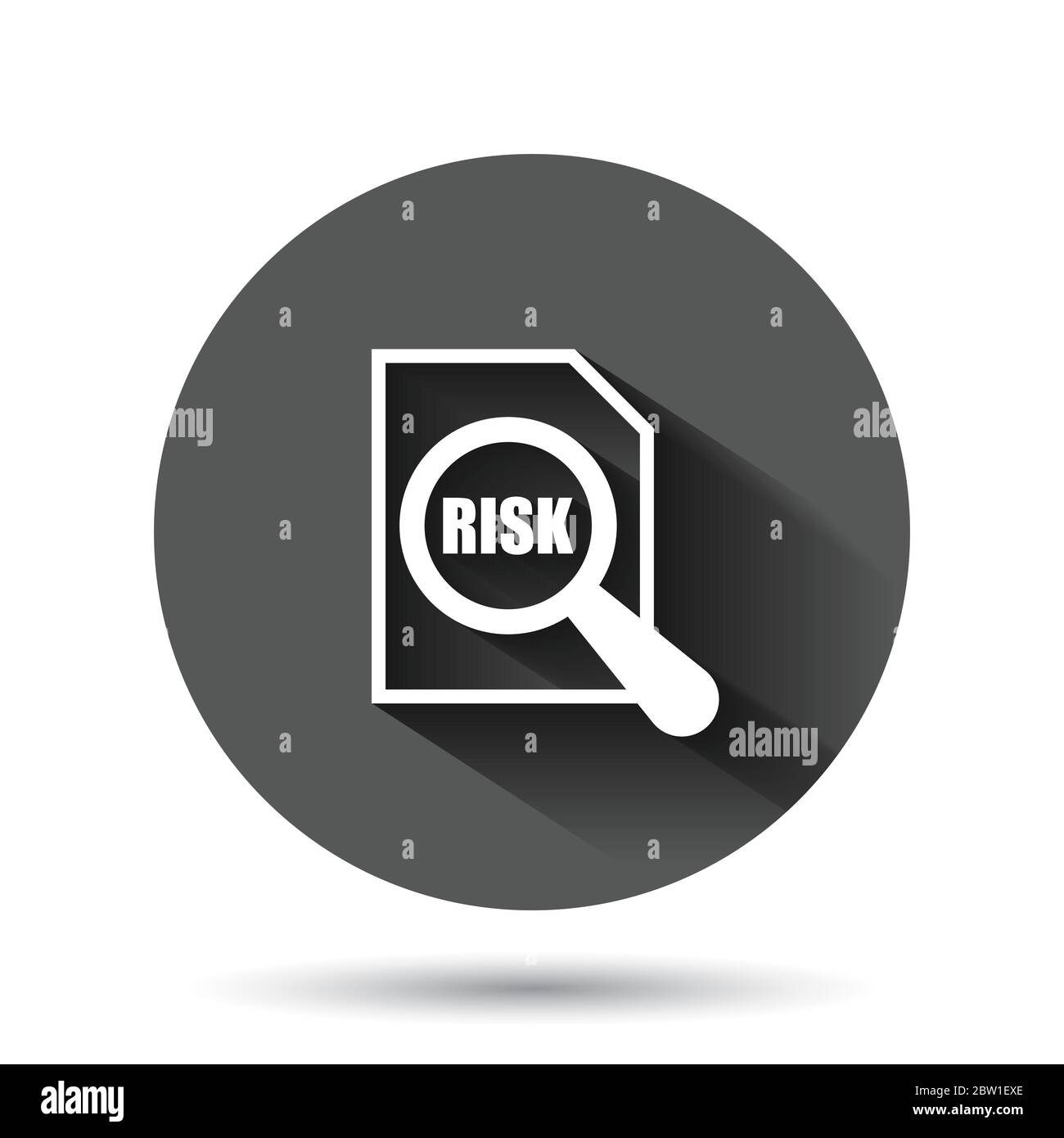 Risk level icon in flat style. Result vector illustration on black ...