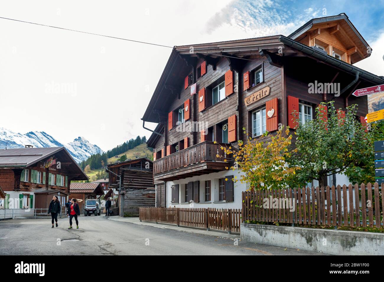 Murren, a mountain village in Switzerland providing scenic views of the ...