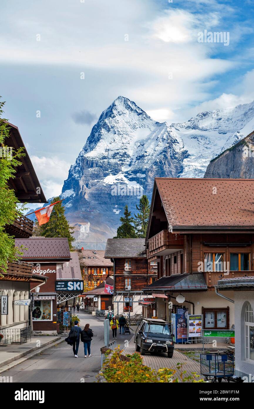 Murren, a mountain village in Switzerland providing scenic views of the ...
