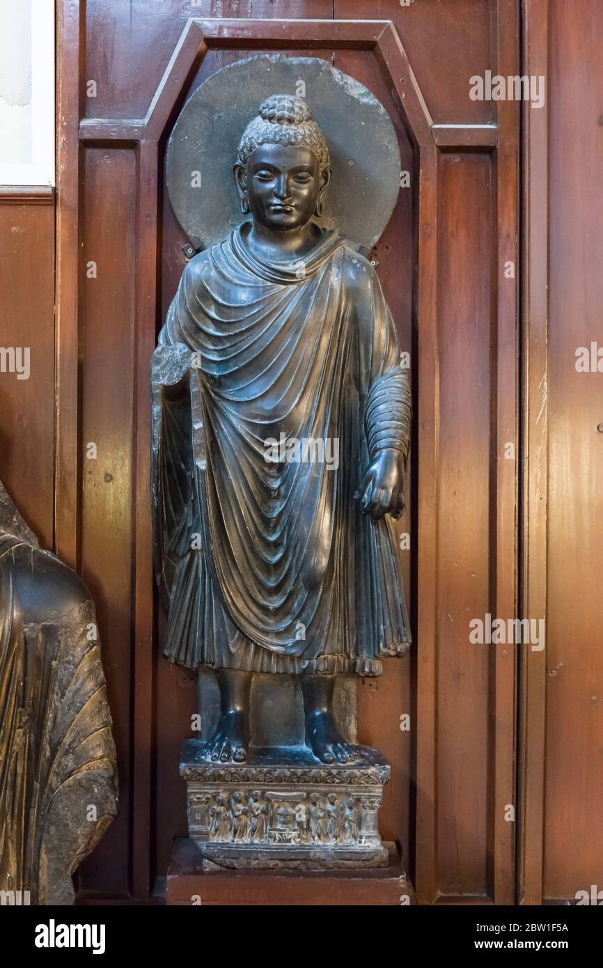 Gandhara Buddha statue, Stone Carving, Lahore Museum, Lahore, Punjab ...