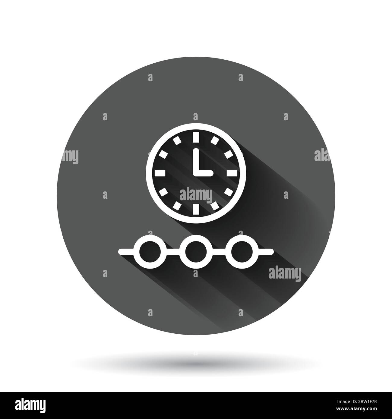 Timeline icon in flat style. Progress vector illustration on black ...