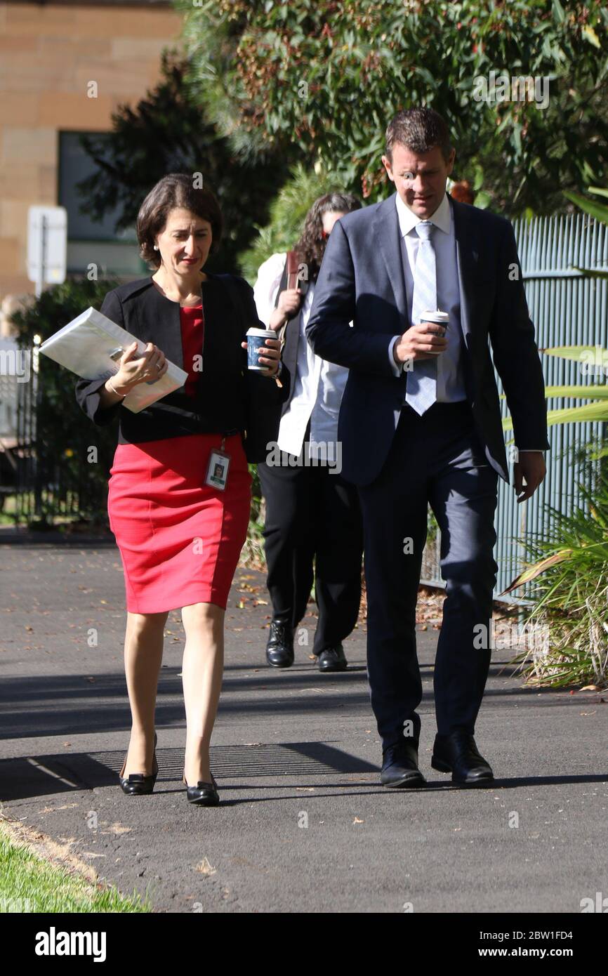 NSW Premier Mike Baird bought a morning coffee at a coffee shop on ...