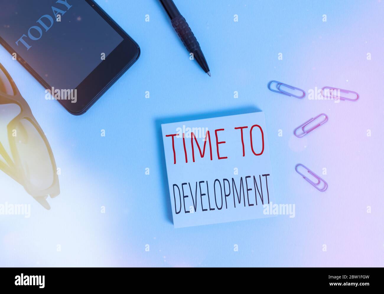 Text sign showing Time To Development. Business photo text a length of ...