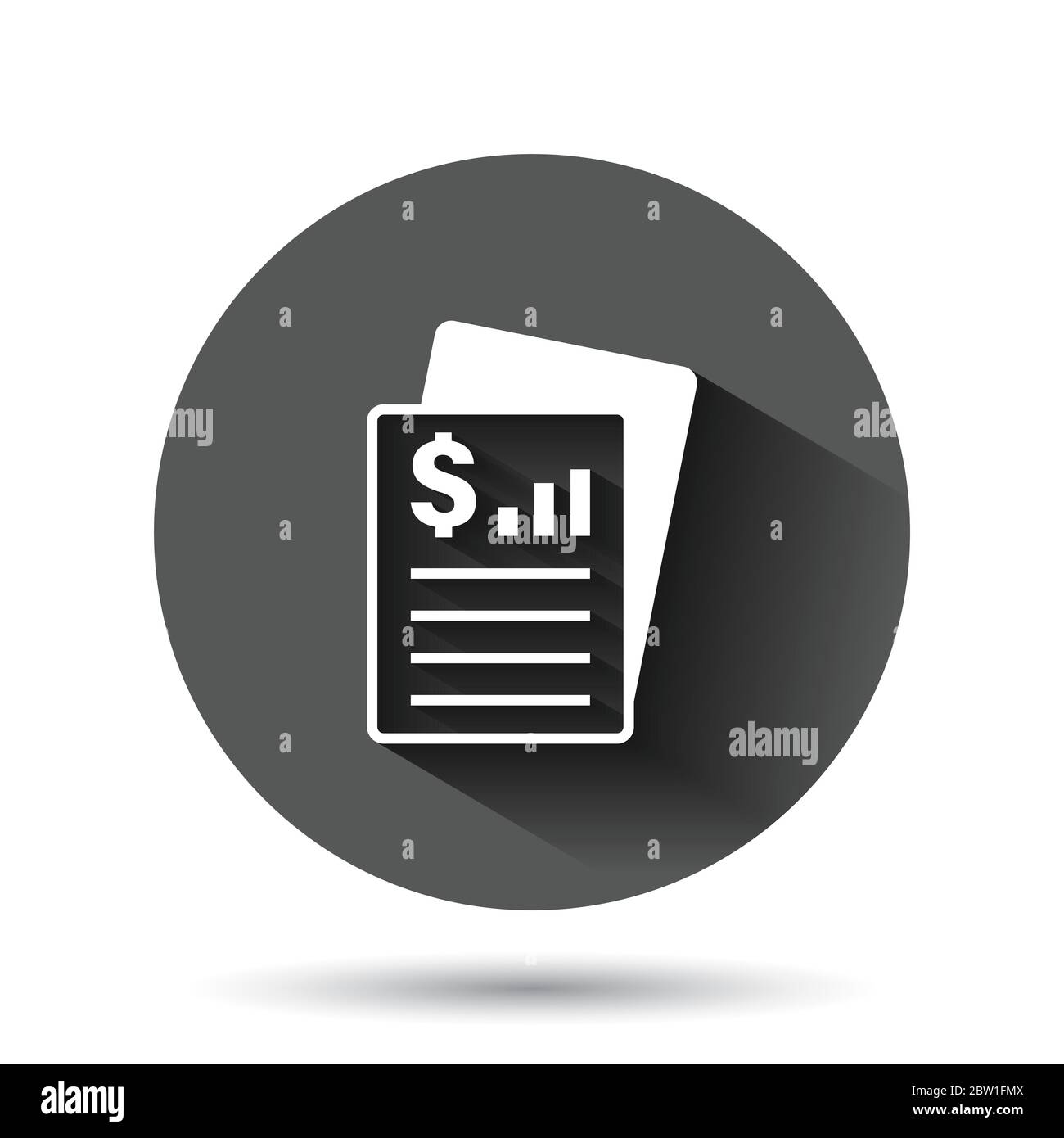 Financial statement icon in flat style. Document vector illustration on ...