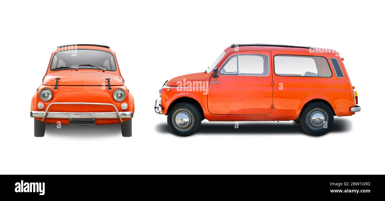 Classic Italian Car front and side Isolated on White background Stock ...