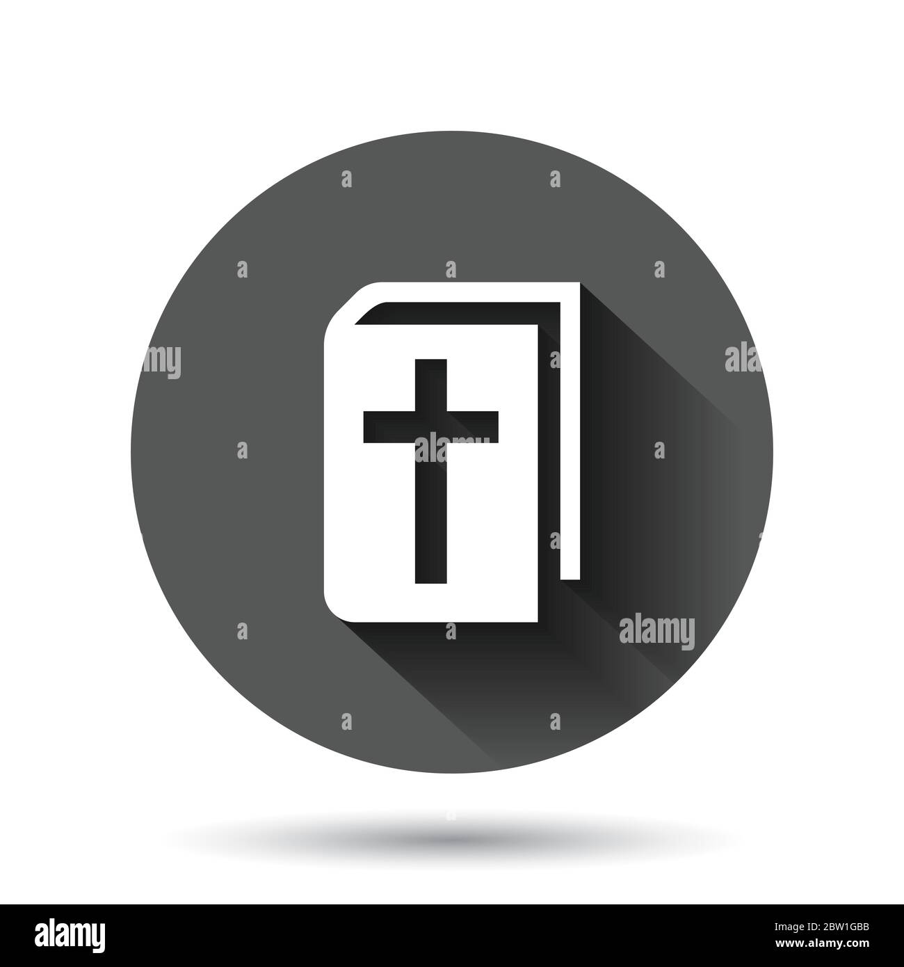 Bible book icon in flat style. Church faith vector illustration on ...
