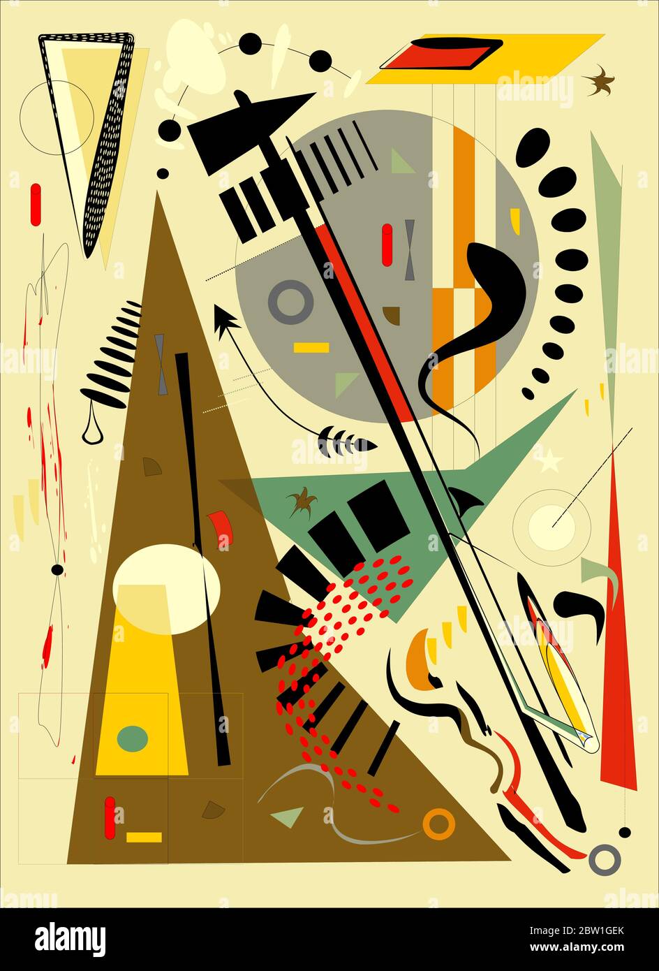 Abstract beige background ,fancy geometric and curved shapes ...