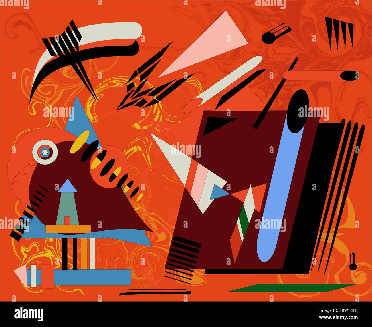 Abstract red background ,fancy composition , expressionism art style ...