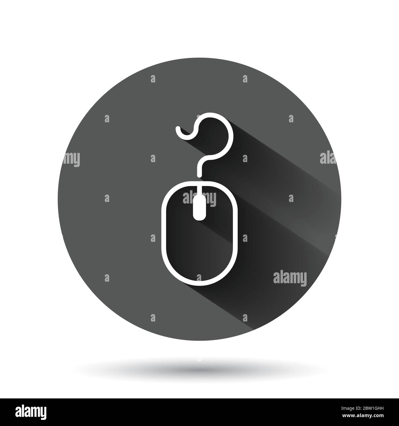 Computer mouse icon in flat style. Cursor vector illustration on black ...