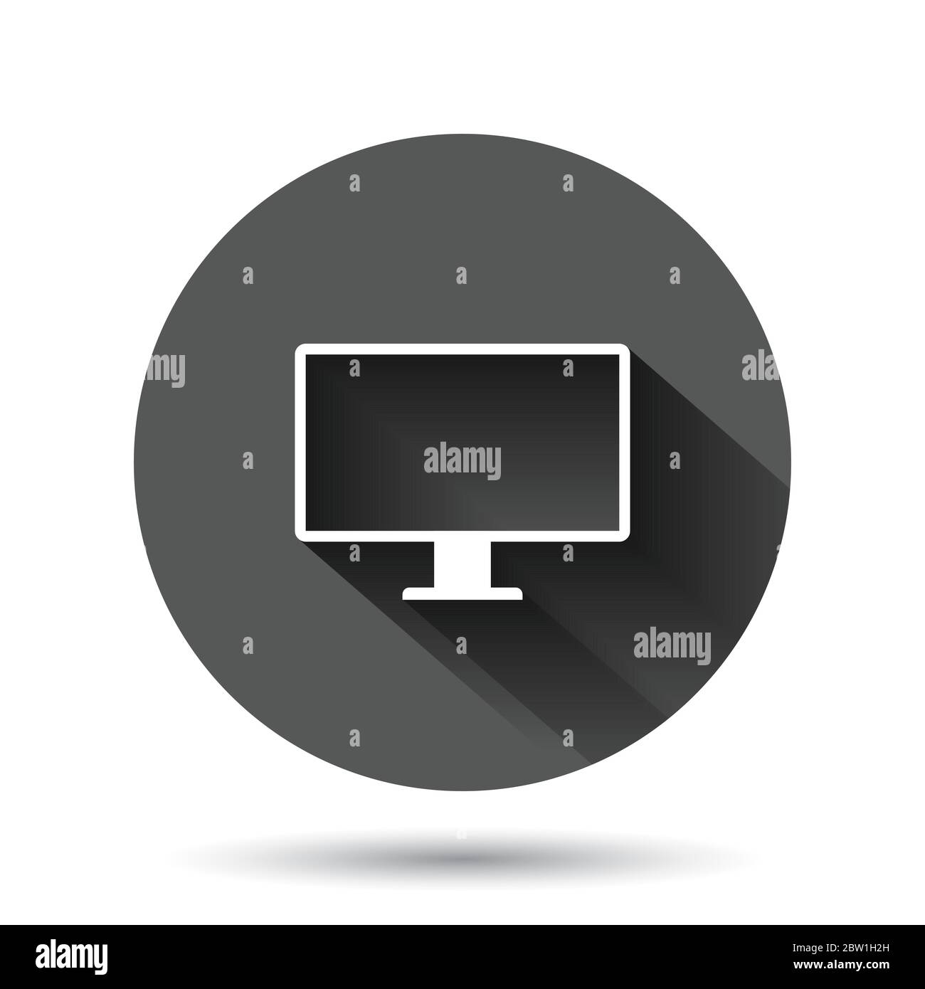 Monitor icon in flat style. Television sign vector illustration on ...