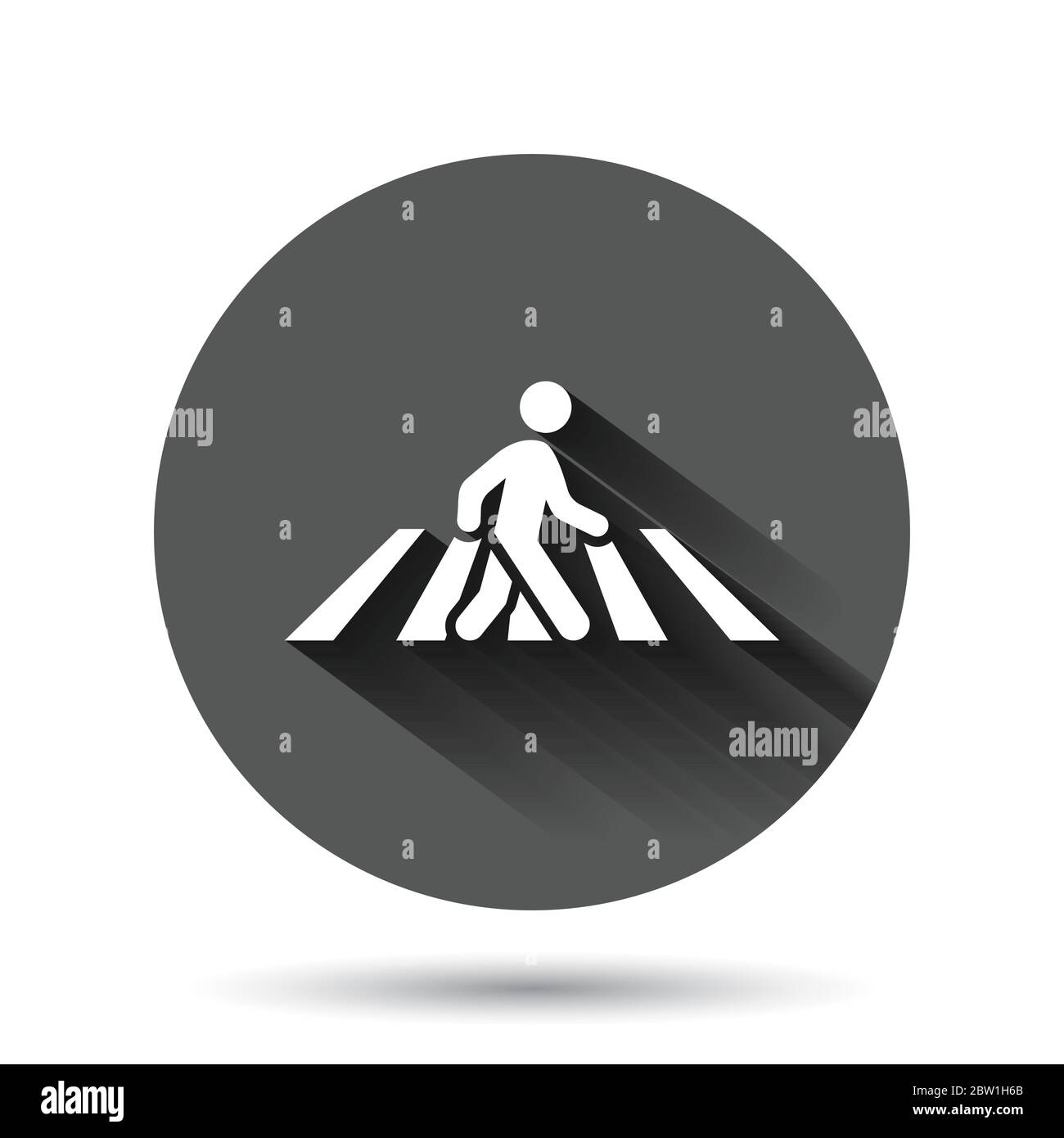 Pedestrian crosswalk icon in flat style. People walkway sign vector ...
