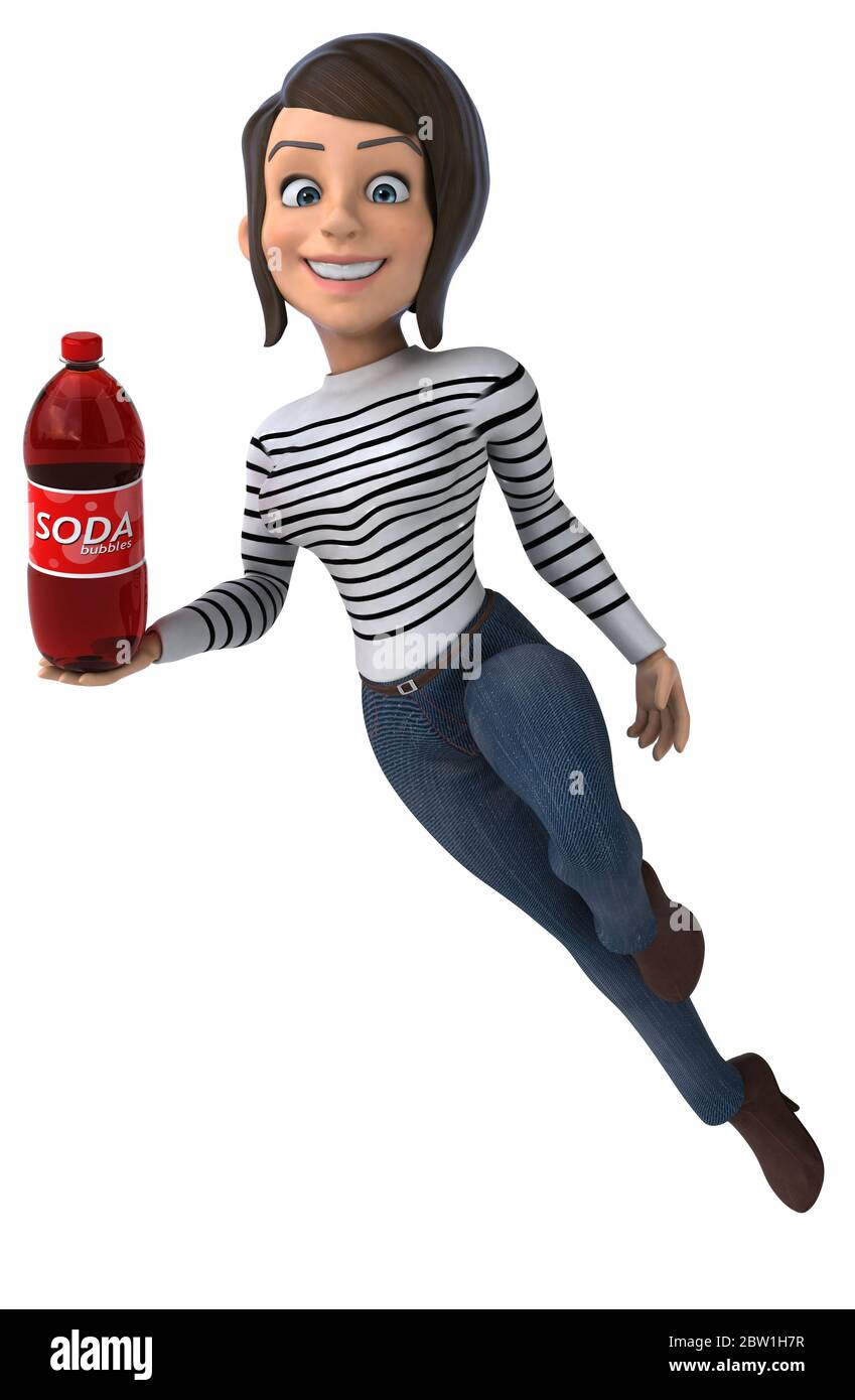 Fun 3D cartoon casual character woman Stock Photo - Alamy