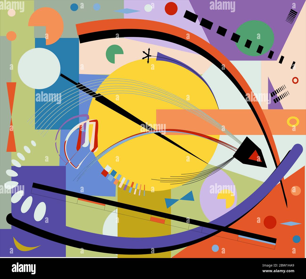 abstract colorful background ,fancy shapes yellow, blue, orange ...