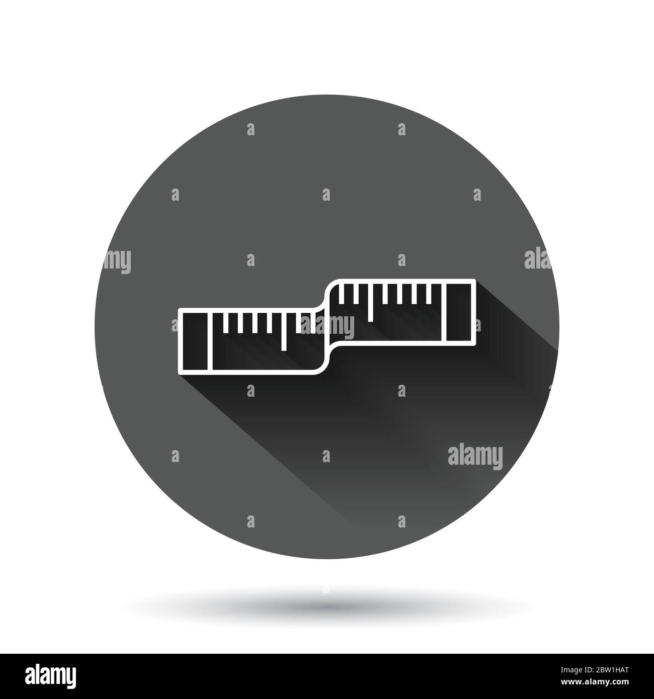 Measure tape icon in flat style. Ruler sign vector illustration on ...