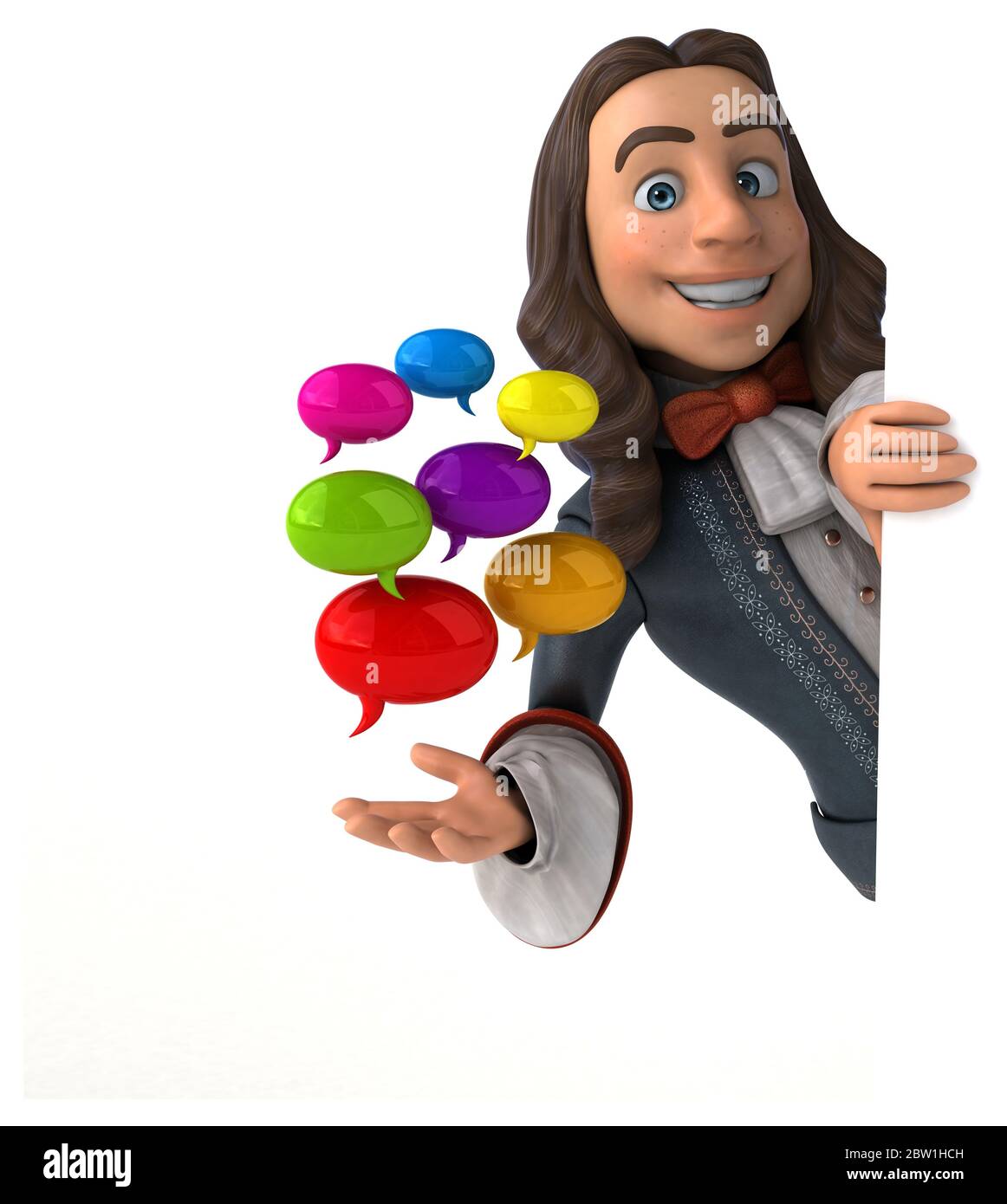 3D Illustration of a cartoon man in historical baroque costume Stock ...