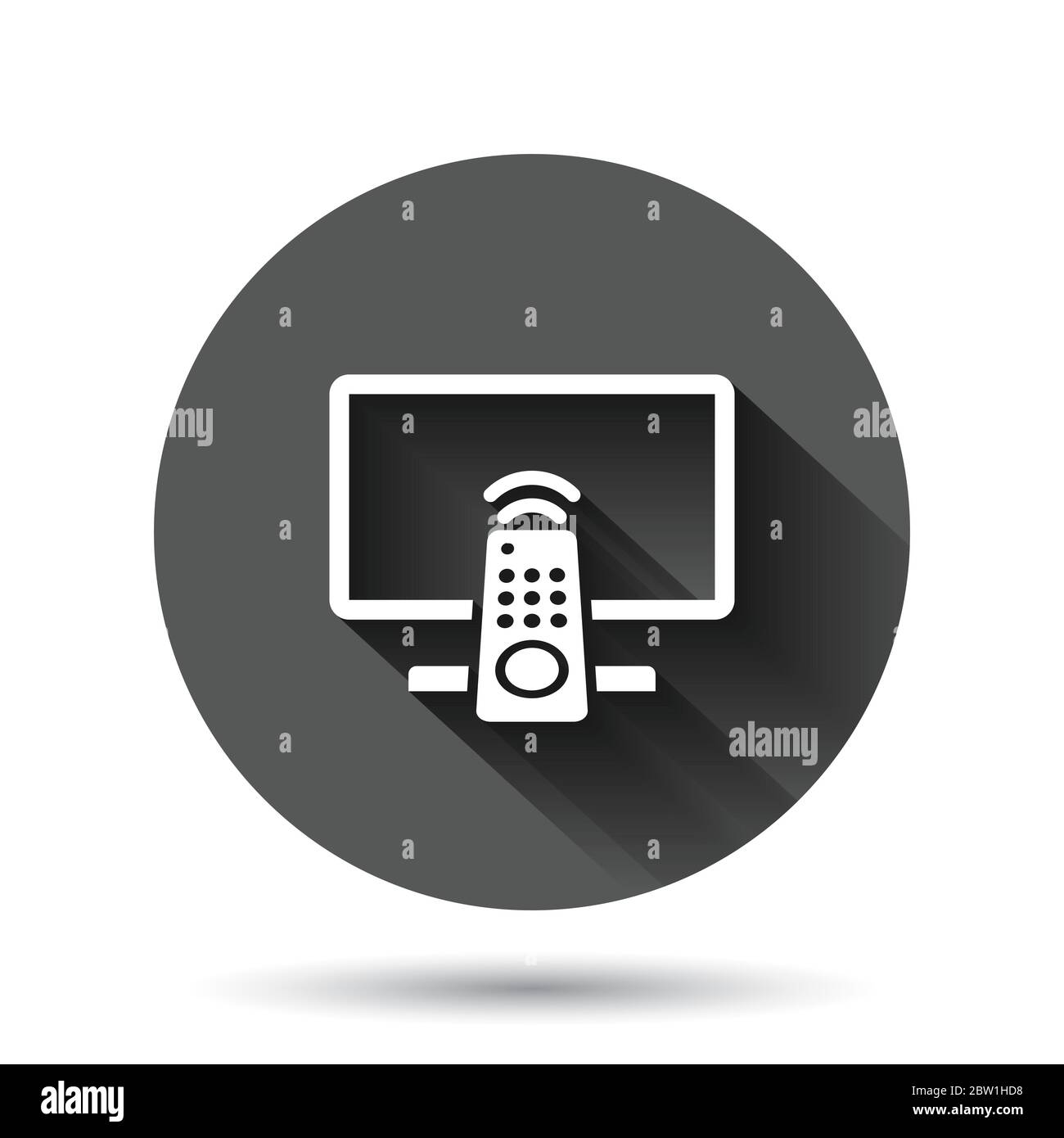 Tv remote icon in flat style. Television sign vector illustration on ...