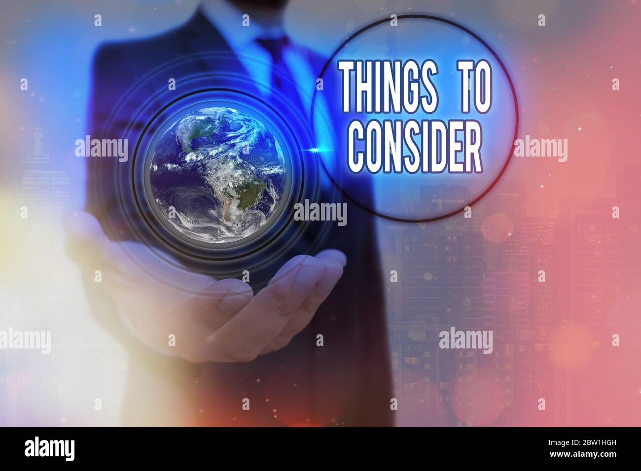 Writing note showing Things To Consider. Business concept for think ...
