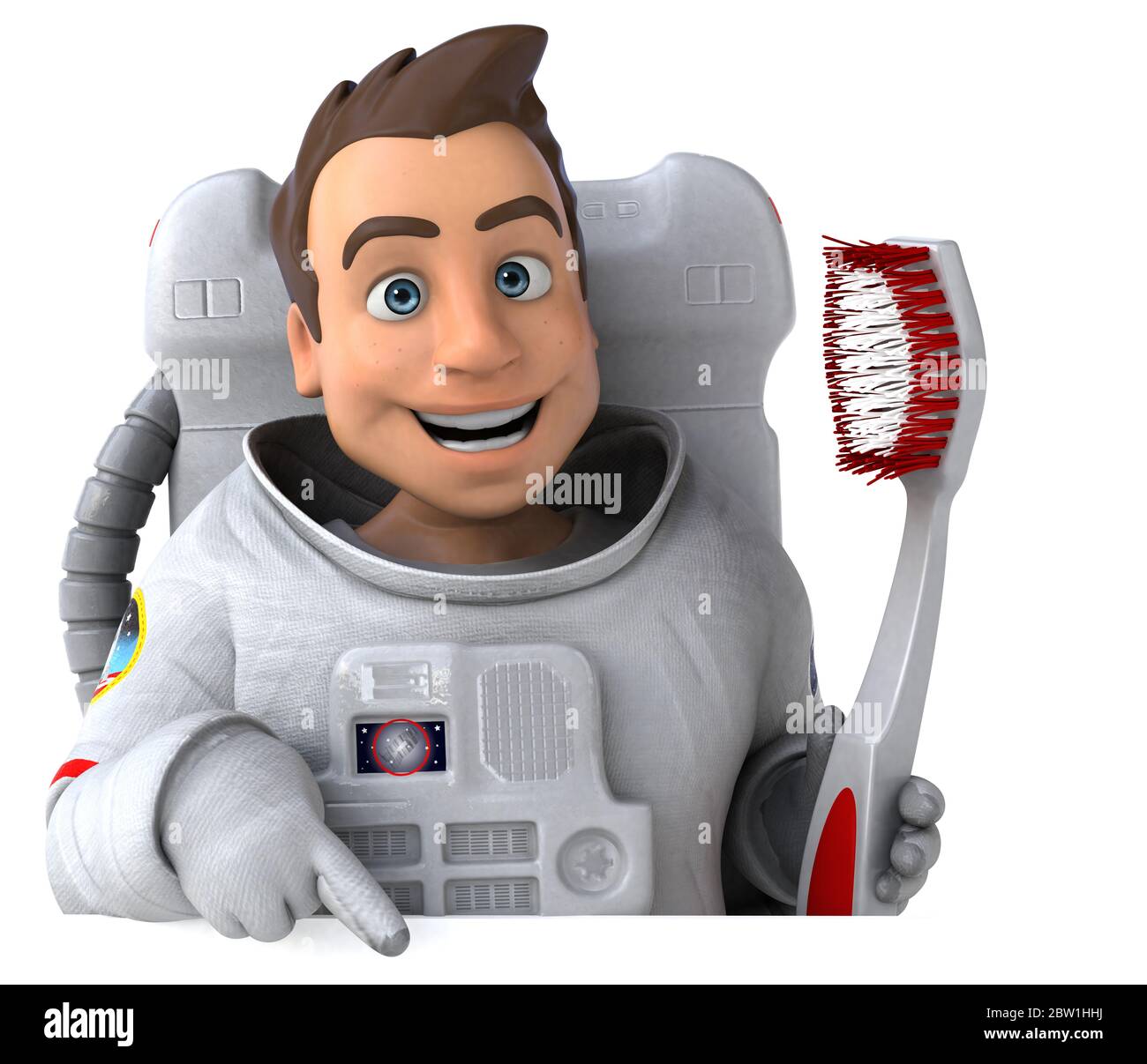 Fun astronaut - 3D Illustration Stock Photo - Alamy