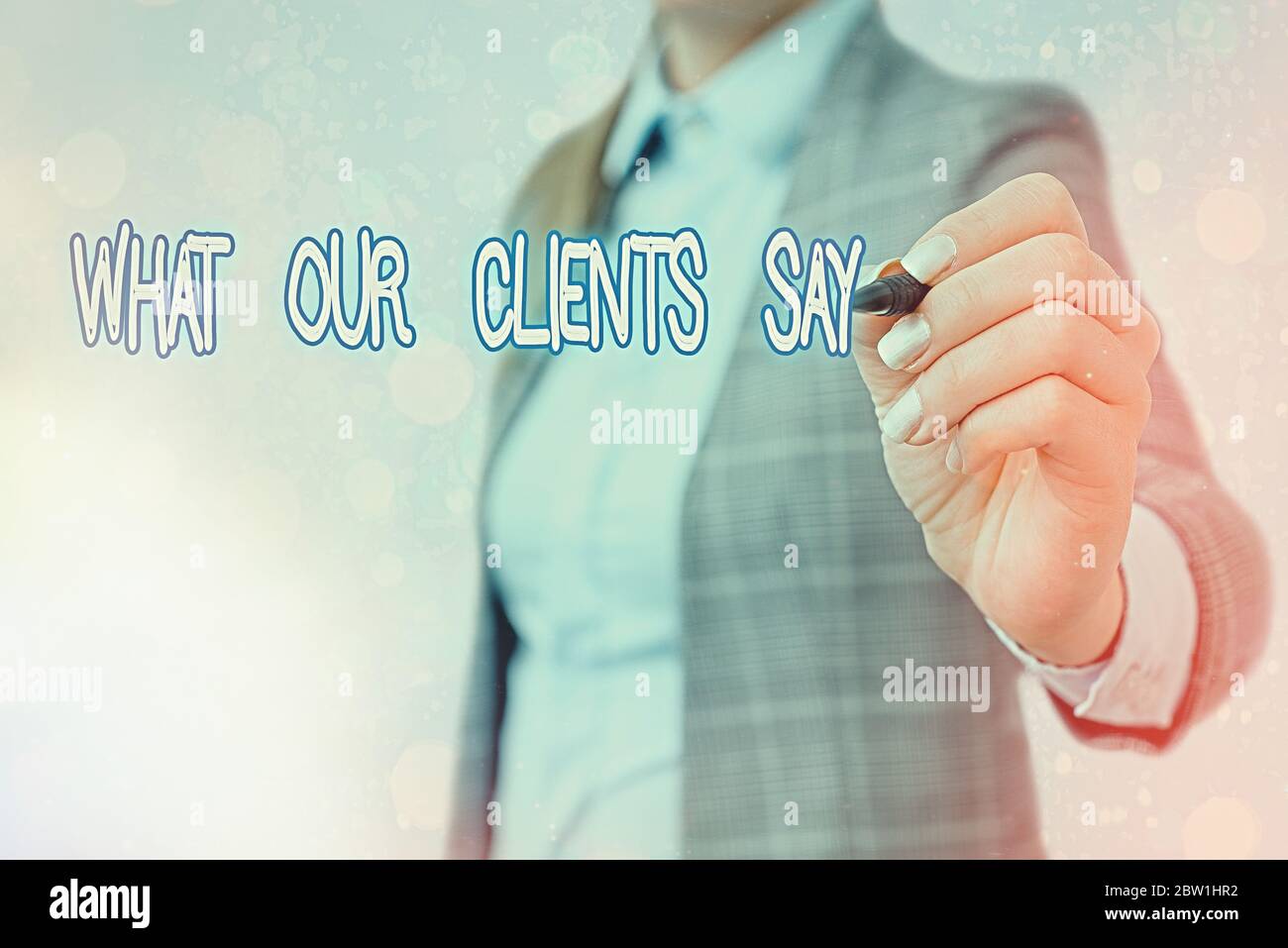 Word writing text What Our Clients Say. Business photo showcasing ...