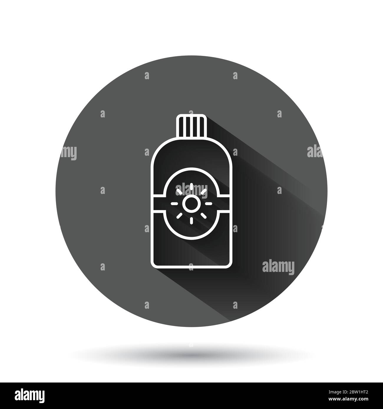 Sun protection icon in flat style. Sunblock cream vector illustration ...