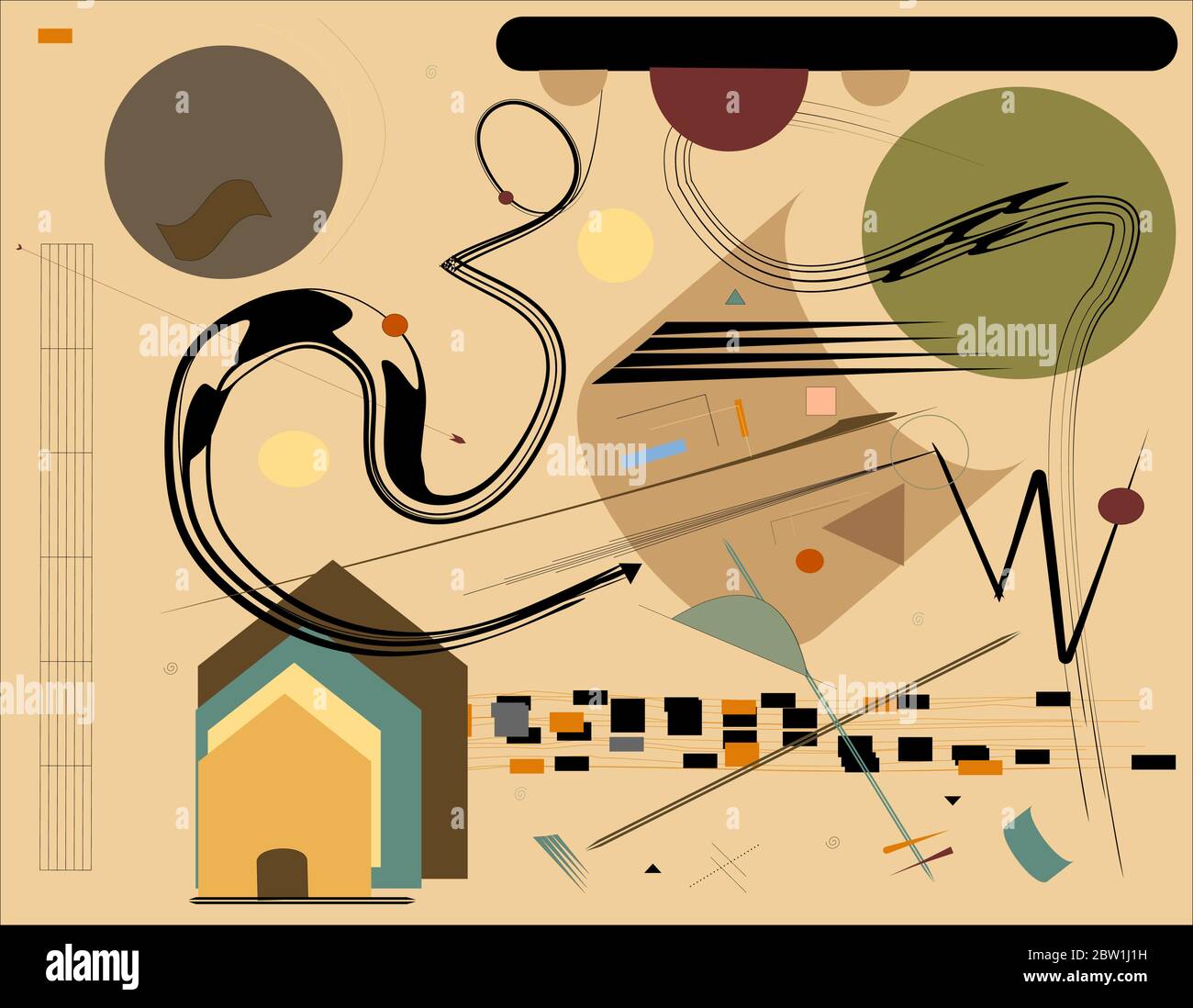 composition of abstract colorful shapes , expressionism art style,on ...