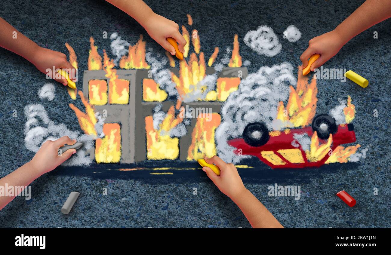 City On Fire Drawing