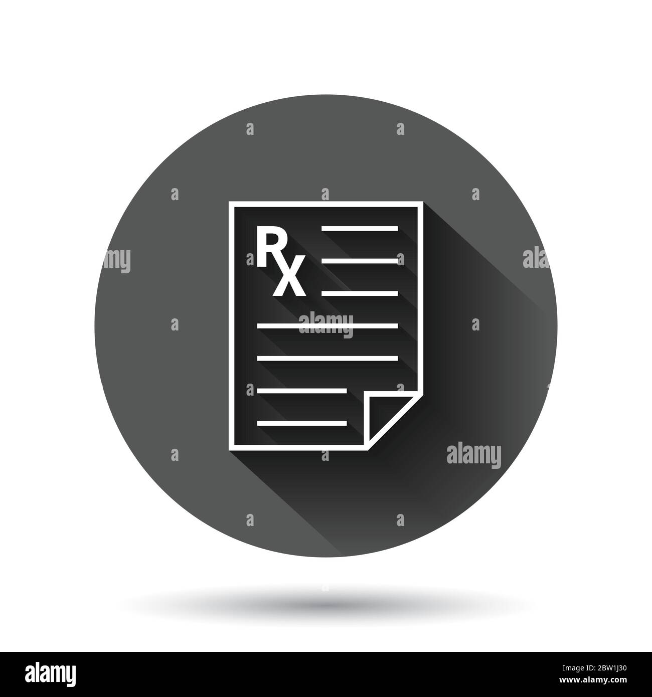 Prescription icon in flat style. Rx document vector illustration on ...