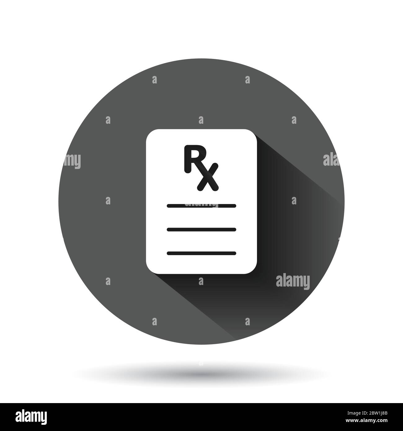 Prescription icon in flat style. Rx document vector illustration on ...