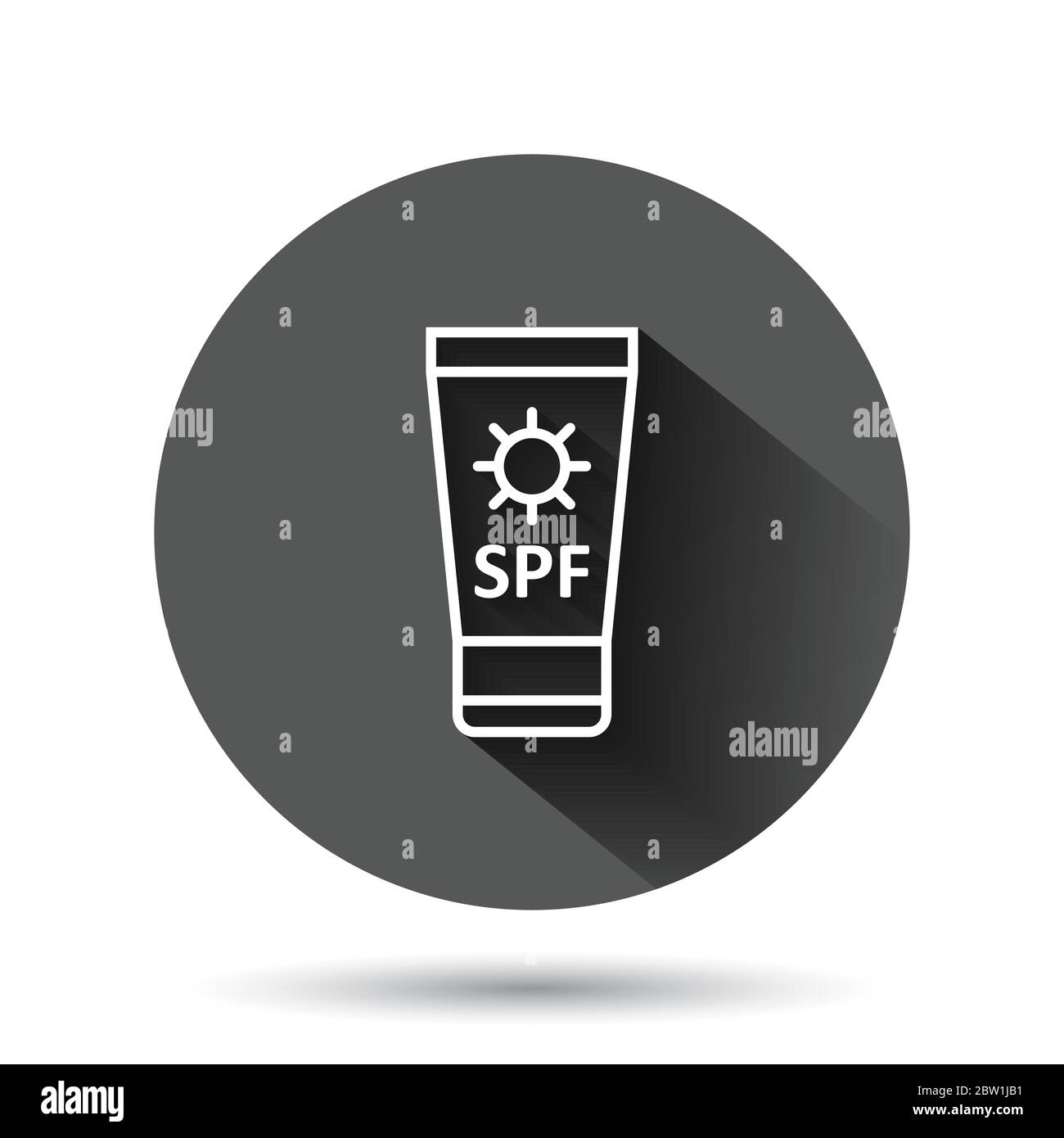 Sun protection icon in flat style. Sunblock cream vector illustration ...