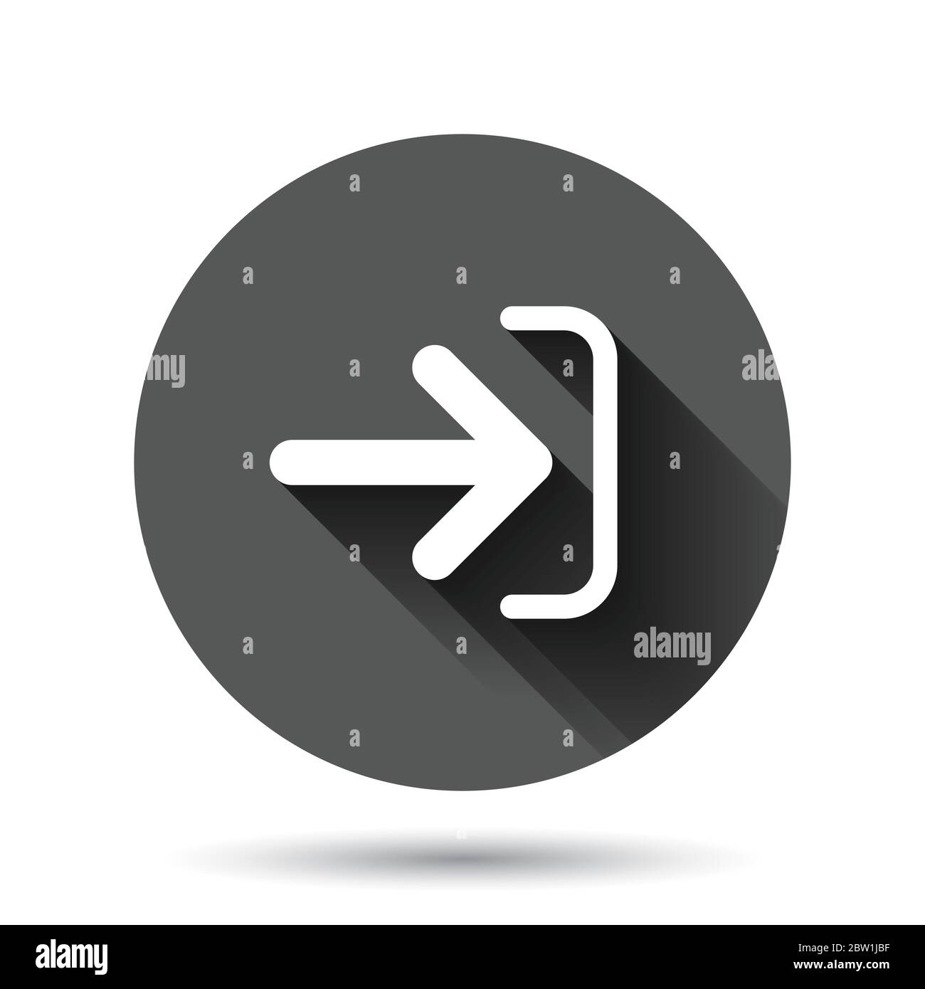Login icon in flat style. Arrow access vector illustration on black ...