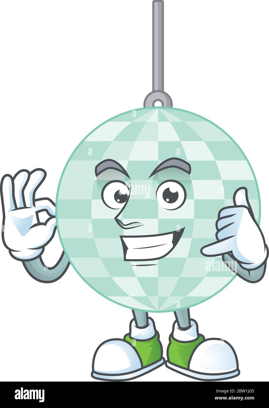 cartoon picture of disco ball make a call gesture Stock Vector Image ...