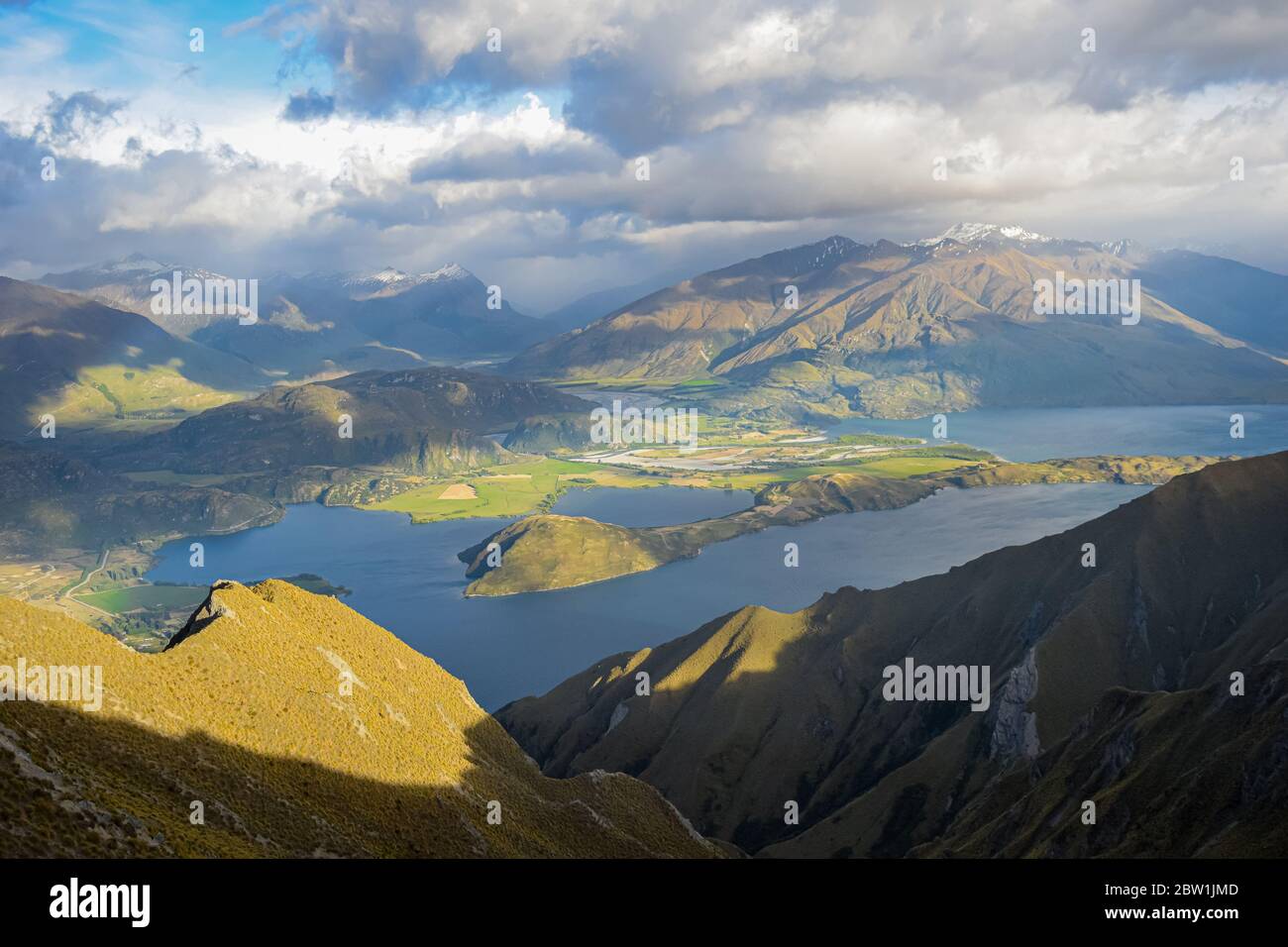 PANORAMIC TOP VIEW LANDSCAPE, BLUE WATER MOUNTAIN AND SKY BACKGROUND ...