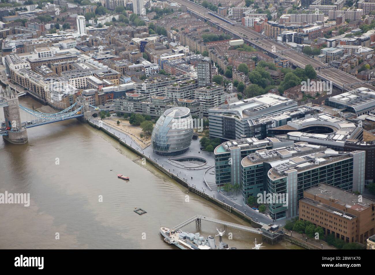 Aerial View of Tower Bridge, London, UK Stock Photo - Alamy
