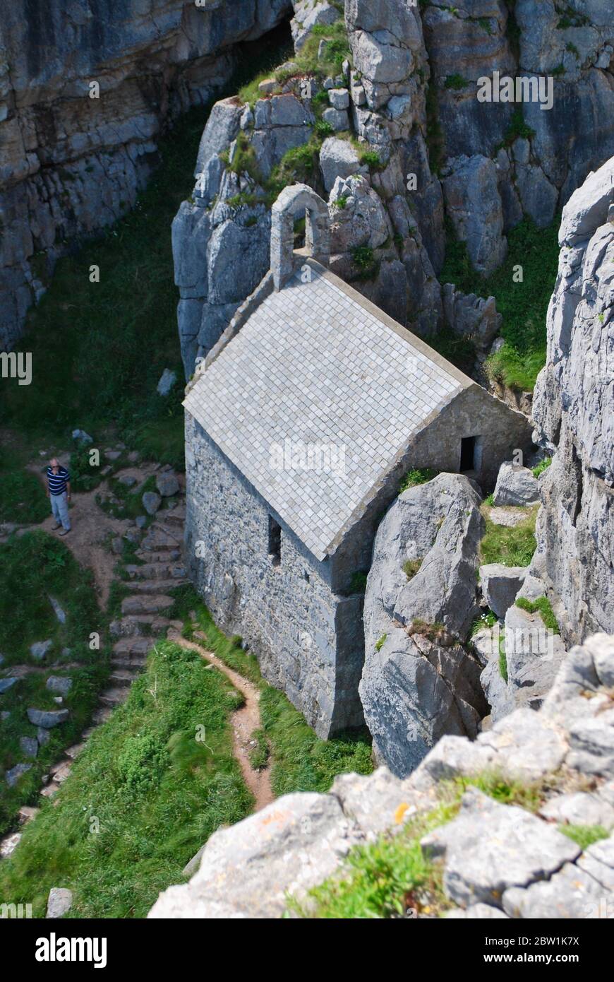 St. Govan's Head chapel, Pembrokeshire, Wales, United Kingdom Stock ...
